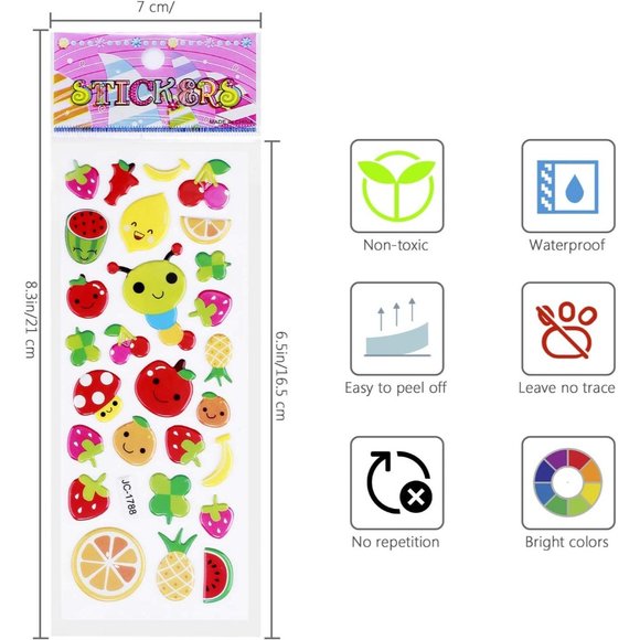 Meafeng | Toys | 3d Stickers For Kids Toddlers 55 Vivid Puffy Kids ...